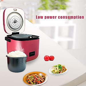 Rice Cooker Small with Removable Non-stick Pot, Mini Rice Cooker for 1-2 People, 4 cups Uncooked, 1.2L Rice Cooker Small, Ideal for Stews, Soups, Porridge, Grains, Oatmeal, Red