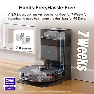 roborock Q5 Max+ Robot Vacuum with Self-Empty Dock, Upgraded from Q5+, 5500 Pa Suction, DuoRoller Brush, Hands-Free Cleaning for up to 7 Weeks, PreciSense LiDAR Navigation, App & Voice Control