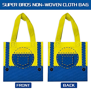 20 Pcs Cartoon Yellow Favor Bags, Treat Candy Goodie Gift Non-woven Bags Reusable for Baby Birthday Party Supplies Baby Shower Min Theme Party Decorations