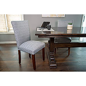 HomePop Parsons Classic Upholstered Accent Dining Chair, Set of 2, Shades Blue