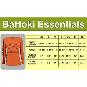 BaHoki Essentials Long Sleeve Undershirts for Scrubs - Great Stretch Shirts - 5 Pack Black
