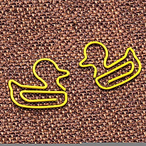 SDUSEIO 30 Pieces Funny Paper Clips Bookmark Paperclips Metal Cute Shape Clips for Students Teachers School Office Supplies Personal Document Organization Party Card Wedding Invitation,Yellow Duck