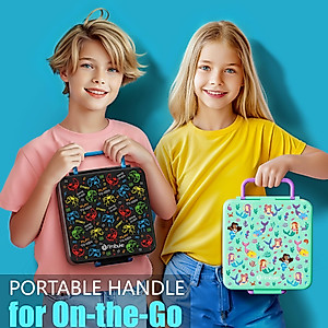 Fimibuke Bento Lunch Box with Leak Proof 8oz Soup Thermos, 60oz Lunch Container with Insulated Food Jar, 3-4 Compartments, Sauce Jar & Utensils for Kids Adult Teens Toddlers, BPA-Free, Dishwasher Safe