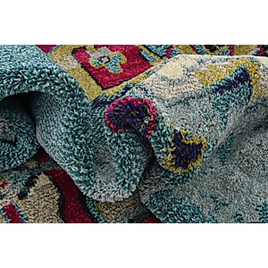 Rugs.com Fleur Collection Rug – 3' x 5' Light Blue Medium-Pile Rug Perfect for Entryways, Kitchens, Breakfast Nooks, Accent Pieces