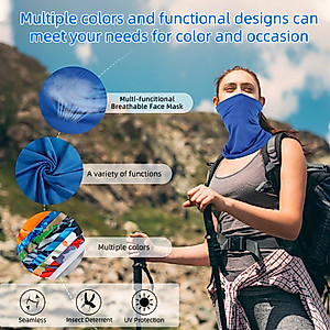 6 Pack Neck Gaiter Face Mask : Breathable Gator Masks Face Scarf Cover Balaclava & Bandana Headband Protect for Men Women (Camouflage-6Pack), One Size