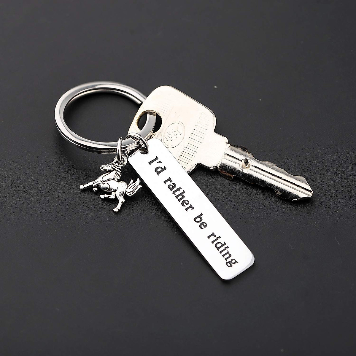 Gzrlyf Horse Keychain I'd Rather be Riding Horse Equestrian Gifts for Horse Lovers(Keychain)