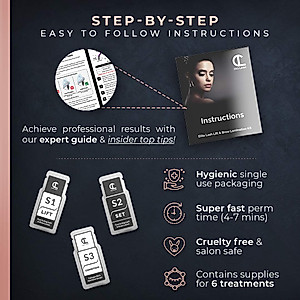 2 in 1 Lash Lift Kit and Brow Lamination Kit | Instant Perming, Lifting & Curling for Eyelashes & Eyebrows | Professional Salon Results Lasting 6-8 Weeks | Includes Glue & Supplies for 5+ Treatments