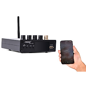 XRONG Bluetooth 5.1 Power Amplifier 100Wx2+100W Stereo HiFi 2.1 CH Digital Sound Amplificador 24Bit/192kHz Class D Amp USB DAC, Support Subwoofer & with Remote