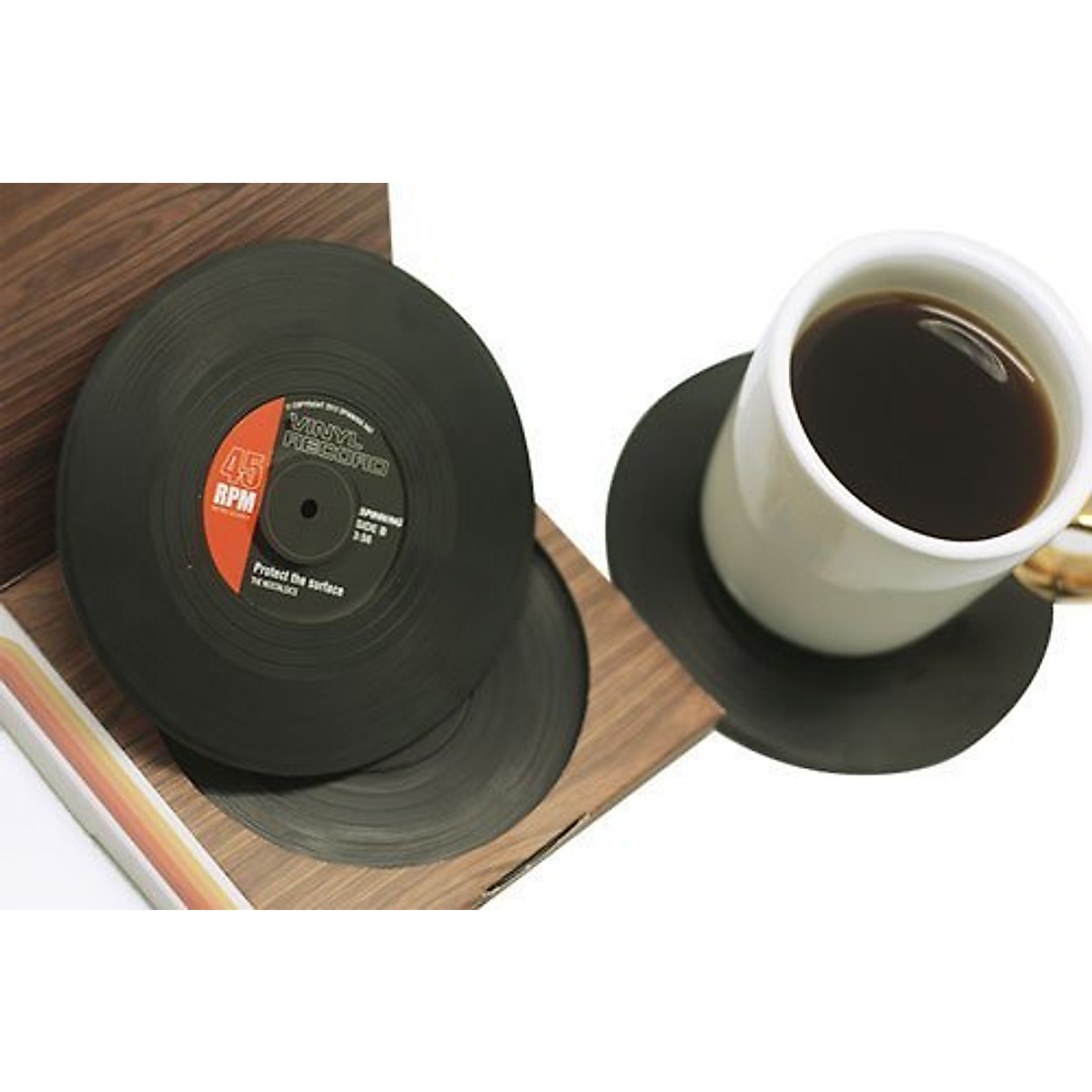 Spinning Hat Retro Vinyl Coasters