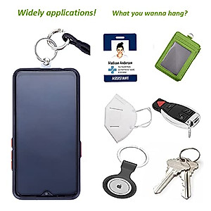 iFunLong Handmade Phone Lanyard with Patch Pads, Adjustable Crossbody Lanyard Tethers Badge Lanyard Compatible with Most Smartphones (Black)