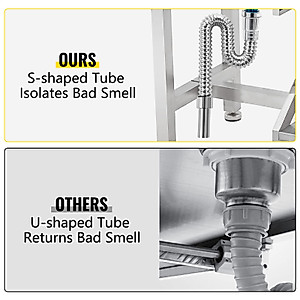 VEVOR 62 inch Professional Dog Grooming Tub Stainless Steel Pet Bathing Tub Large Dog Wash Tub with Faucet Walk-in Ramp Accessories Dog Washing Station Pet Bath Tub