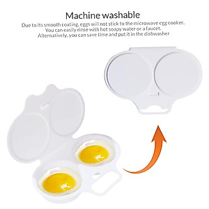 Microwave Egg Cooker Microwave Egg Poacher Microwave Egg Boiler 2Pcs Food Grade PP Microwave Egg Poacher with Lid 2 Cups Handled Heat Resistant Microwave Egg Maker