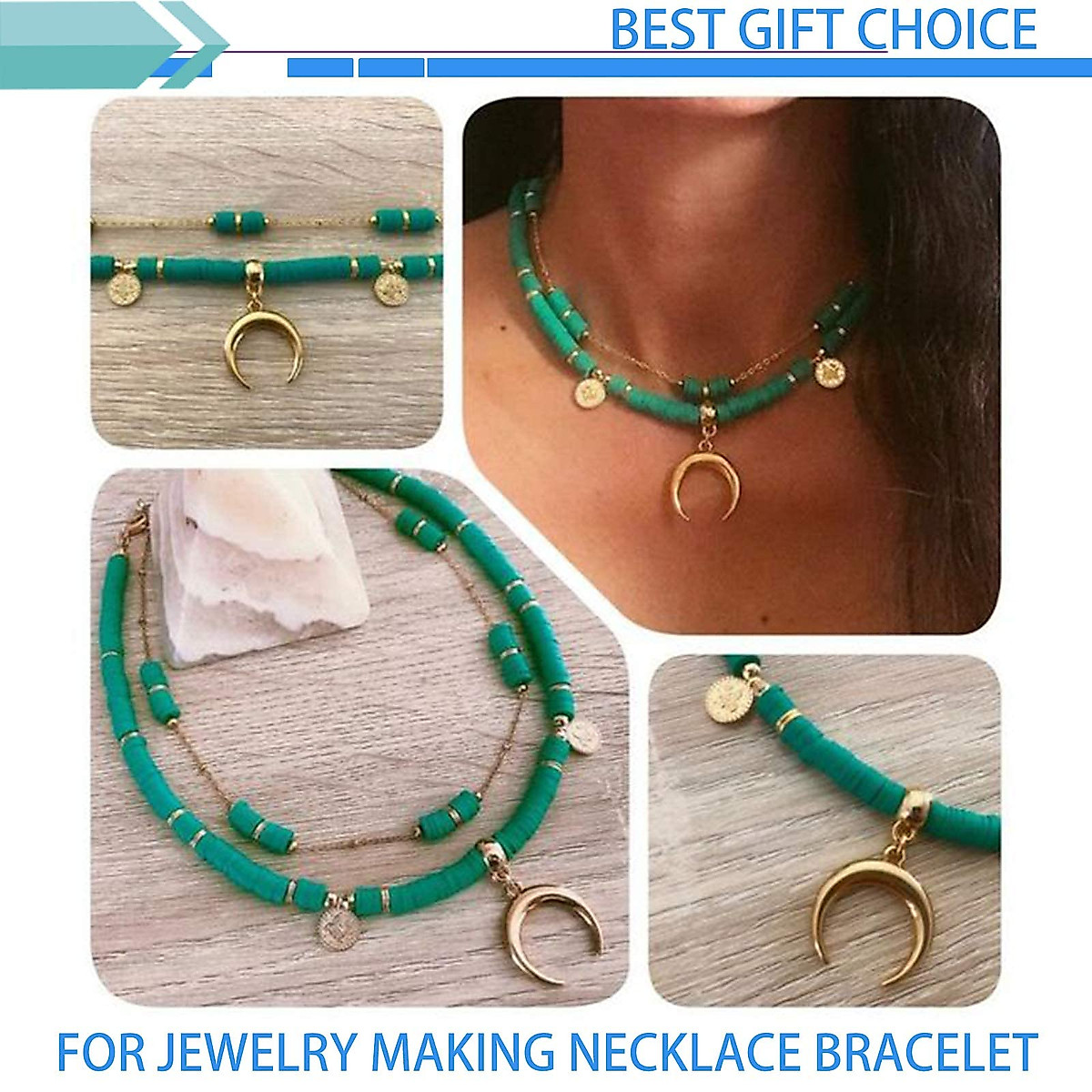 Greentime Clay Beads, 4500pcs Flat Round Spacer Clay Beads Heishi Beads for Bracelets Jewelry Making Kit Earring DIY Crafts for Holiday Gift (24Color 6mm)