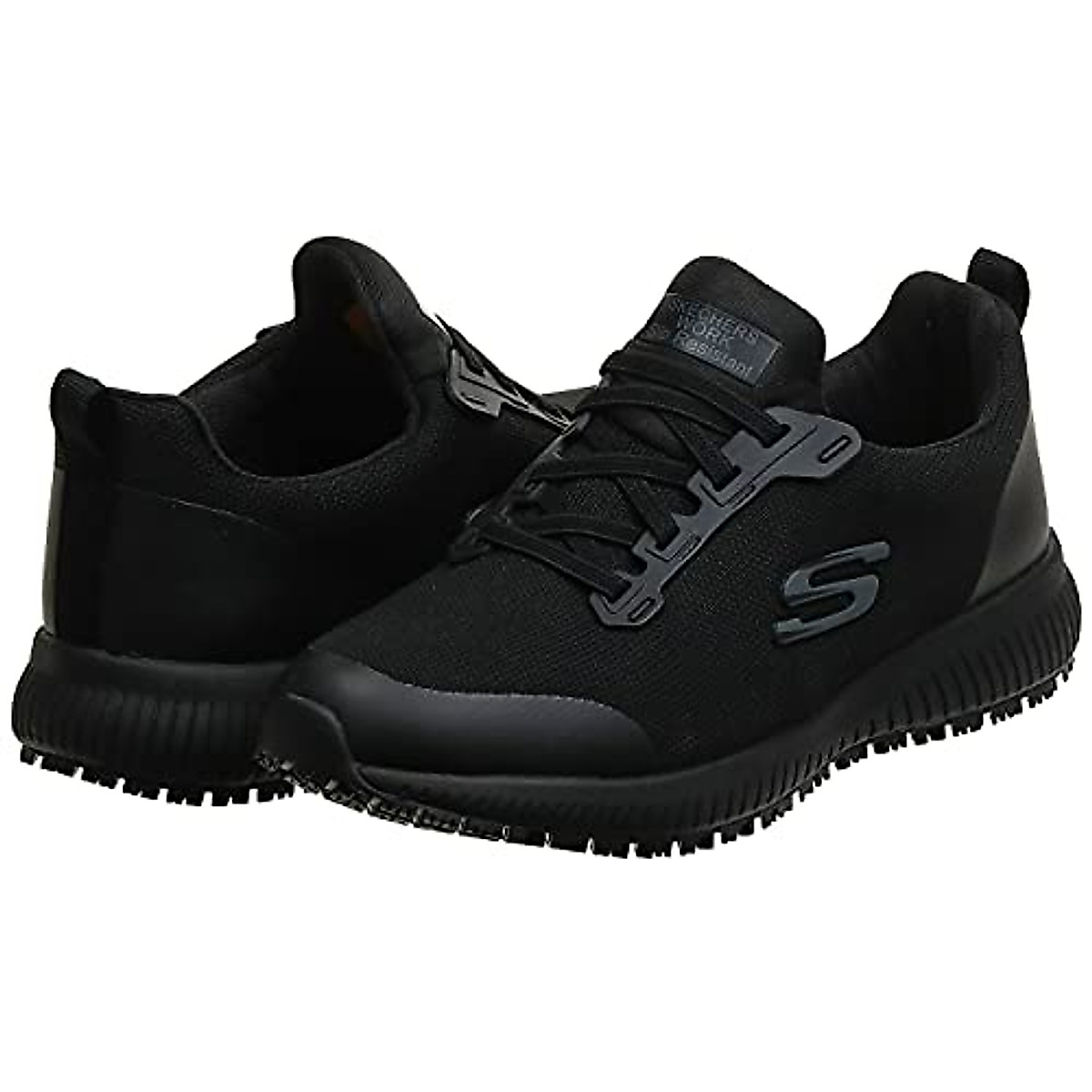 Skechers Women's Squad SR Food Service Shoe, Black, 9 Wide