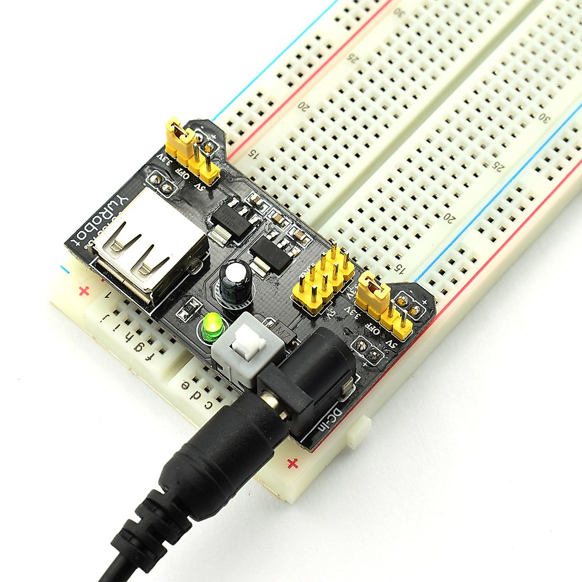 HJ Garden Electronic Component Power Supply Module Assorted Kit for Arduino, Raspberry Pi, STM32, UNO, MEGA2560 830P Breadboard + Power Module + Jumper + 12V 1A Adaptor