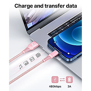 iPhone Charger 6ft 2Pack Apple MFi Certified Lightning Cable Fast Charging Nylon Braided Phone Charger iPhone Charging Cord Compatible with iPhone 14 13 12 11 Pro Xr Xs Max 10 8 7Plus 6 SE -Pink