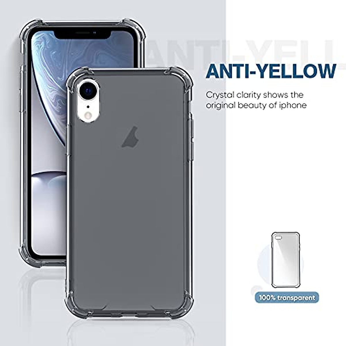 ORIbox iPhone XR Matte Case - Translucent Black, Shock-Absorbent, TPU & Polycarbonate