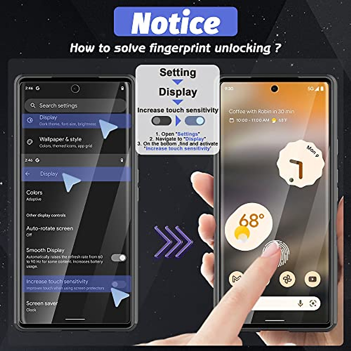 Orzero Phone Case Compatible for Google Pixel 6a 5G, with Screen Protector + Camera Lens Protector (Tempered Glass), Solid Acrylic Back Cover TPU Frame Shock-Proof Body Protection - Crystal Clear