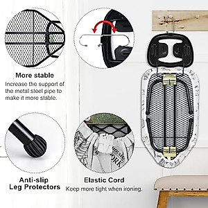 Duwee 14"×25" Table Top Ironing Board with Iron Rest,Small Ironing Board Heat Resistant Cover with Thick Padded Cover,Compact,Folding Legs,White