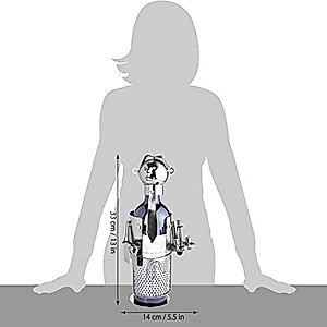 BRUBAKER Wine Bottle Holder Waiter - Metal Sculpture - Wine Rack Decor - Tabletop - with Greeting Card