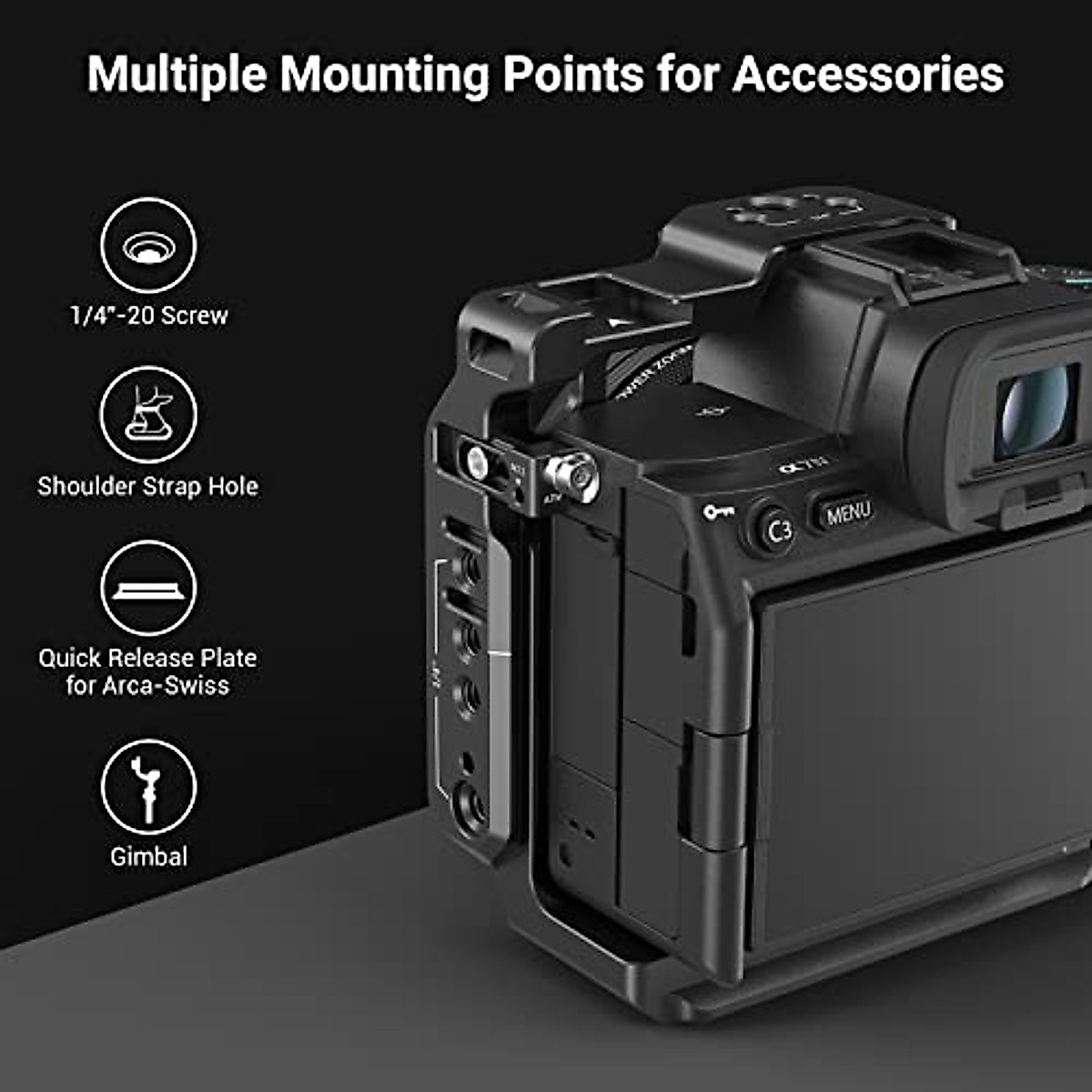 SmallRig Camera Half Cage for Sony Alpha 7R V/ Alpha 7 IV/Alpha 7S III/Alpha 1/Alpha 7R IV - 3639
