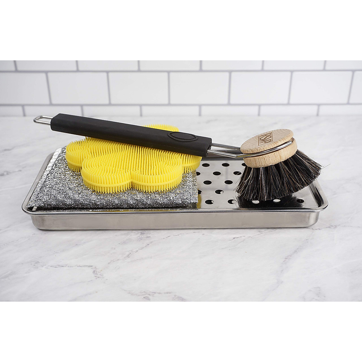 RSVP International Cleaning Collection Stainless Steel Sink Tray, 9.75x4.75x0.75