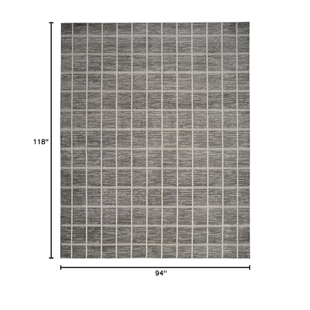 Nourison Serenity Home Contemporary Grey Ivory 7'10" x 9'10" Area -rug, Easy -cleaning, Non Shedding, Bed Room, Living Room, Dining Room, Backyard, Deck, Patio (8x10)