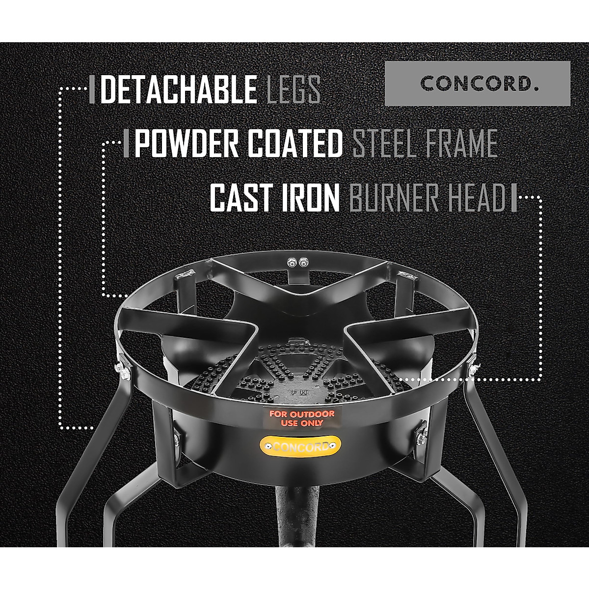 Concord Banjo 16” Single Propane Burner; 200,000BTU 1 Burner Portable Gas Stove