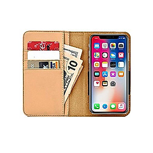 Dog Print Phone Case, Bearded Collie Dog Print Smartphone iPhone Wallet Case. Stunning Faux Leather Wallet Phone Cover/Stand for Samsung Galaxy, iPhone 6/7/8/X with RFID Protection