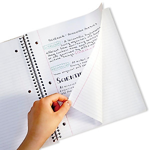 Five Star Spiral Notebook, 5-Subject, Wide Ruled Paper, 200 Sheets, 10-1/2" x 8", Color Will Vary (05206)