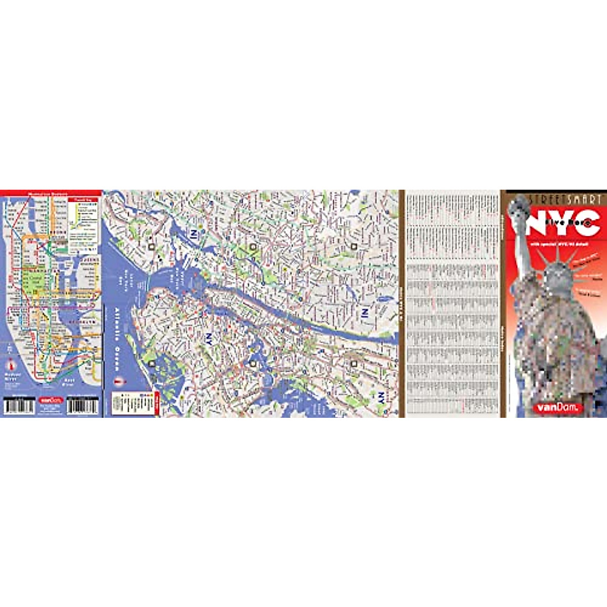 StreetSmart NYC Five Boro Map by VanDam-Laminated pocket city street map w/ attractions in Metro NYC & all 5 boros of NY City: Manhattan, Brooklyn, ... ... new Subway Map – Folded Map 2025 Edition