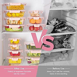 Homhut Glass Food Storage Containers with Lids 36oz Glass Meal Prep Containers Reusable Glass Bento Boxes for Adults Airtight for Microwave, Oven, Freezer and Dishwasher(4.5cup𝘅5pcs)