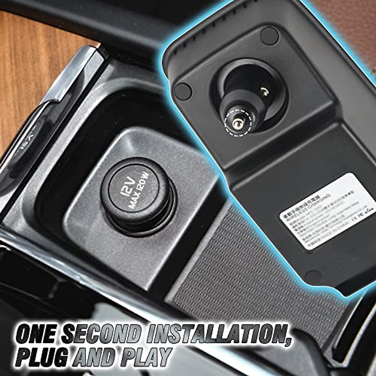 Wireless Phone Charging Plate, Vehicle Inner Central Box Charger Accessory with 2 USB Ports, Compatible with Volvo XC90 XC60 S90 S60 V90 V60, Plug & Play Easy Installation (Classic Style)