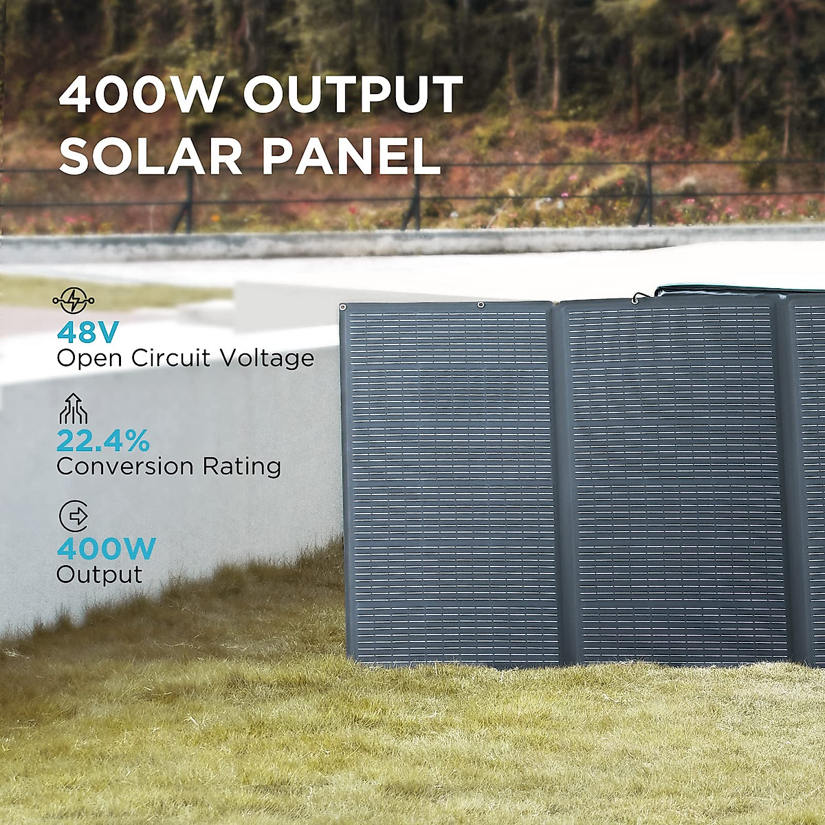 EF ECOFLOW Solar Generator 256Wh RIVER 2 with 400W Solar Panel LiFePO4 Battery, Up to 600W AC Outlets, Portable Power Station for Outdoor Camping/RVs/Home Use