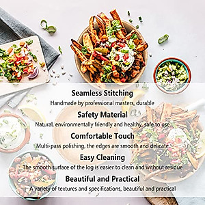 GinSent Bamboo Salad Bowls Set, 3 Pack Stackable Salad Serving Bowls, Eco Friendly Natural Wooden Bowls For Food, Salad, Fruit, Rice, Pasta, Soup, Cereal, Snack and Nuts