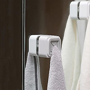 VALINK Kitchen Towel Holder - Self Adhesive Towel Holders for Kitchen,Wall Mounted Kids Hand Towel Hook,for Kitchen,Hand and Dish Towels, Gray