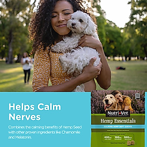 Nutri-Vet Hemp Calming Soft Chews for Dogs- with Chamomile and Melatonin - Peanut Butter & Honey Flavor - 12.7 Ounces
