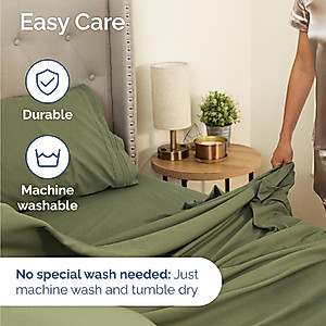 Queen Size 4 Piece Sheet Set - Comfy Breathable & Cooling Bed Sheets Set - Hotel Luxury Bedding for Women, Men, Kids & Teens - Deep Pockets, Easy-Fit, Super Soft & Wrinkle Free - Oeko-Tex - Sage Green