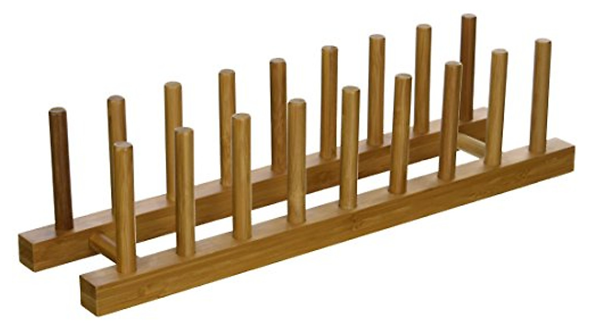 Lipper Premium Bamboo Plate Rack & Pot Lid Organizer