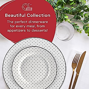Safdie & Co. - Black & White Sketch Plates and Bowls Sets, Modern Dinnerware Set, Kitchen Dinnerware Sets, Indoor and Outdoor Plates, 12-Piece Kitchen Plates and Bowls Set, Dishwasher Safe