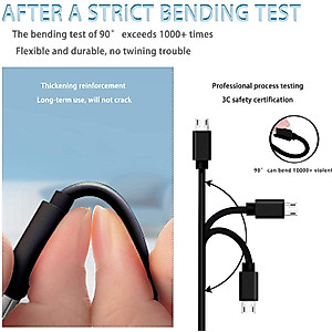 Draw a dragon Compatible for Xbox One Controller Quick Charger Charging Cable, Micro USB 2.0 Data Sync Cord Compatible for Xbox One S/X Controller (6.6FT 2 Pack)
