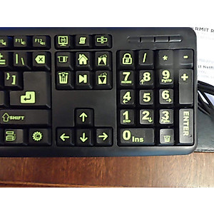 Keyboard Stickers with Big Luminescent Extra Large Symbols. 200 Inlay Set. 3 Yr. Warranty. Will Not Wear or Fade. U.S. English Laptop & PC. Also Includes Pocket/Purse Magnifier, USB LED & Tweesers.