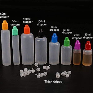 fengwanda 10pcs Empty 120ml PE Unique Dropper Bottle DIY Liquid dispensor