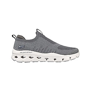 Skechers Men's Glide-Step Flex Sneaker, Charcoal Knit Trim, 9