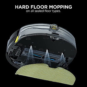 Shark AV2001WD AI VACMOP 2-in-1 Robot Vacuum and Mop with Self-Cleaning Brushroll, LIDAR Navigation, Home Mapping,Compatible with Alexa, Wi-Fi, Black/Brass + White Towel + LCD Screen Cleaner