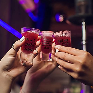 24 Packs Acrylic Clear Party Shot Glasses Set 1.2 Ounce Heavy Base Shot Glasses Funny Friends Shot Glasses for Adult Small Glass Shot Cups, 8 Styles