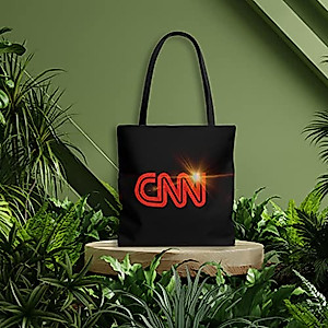 C N N Aesthetic Tote Bag for Women and Men Beach Bag Shopping Bags School Shoulder Bag Reusable Grocery Bags