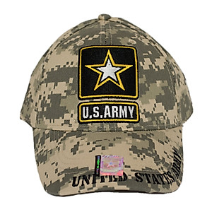 U.S ARMY STAR CAMOUFLAGE CAMO DIGITAL MILITARY BASEBALL 3D EMBROIDERED CAP HAT