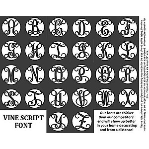 PK Décor Initial Decor for Wall, Metal ACM Initial Sign for Home, 24 inch Script Font, Weatherproof Outdoor Decor, Single Letter Circle Monogram Wreath, QUICK