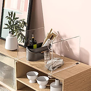 Mavachou 6PCS Acrylic Shelf Dividers for Closets, Clear Acrylic Shelf Divider for Wood Shelves and Clothes Organizer/Purses Separators Perfect for Kitchen Cabinets and Bedroom Organizer,Clear